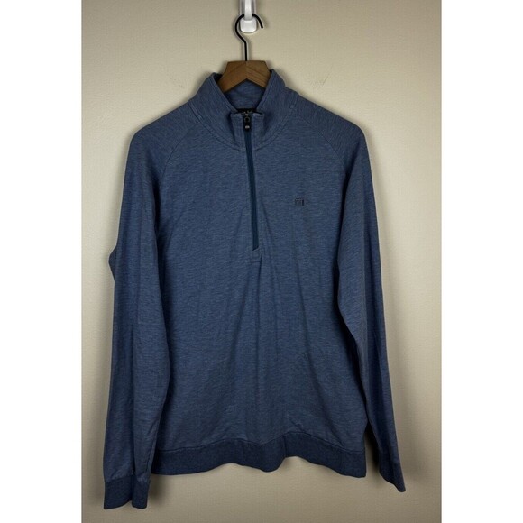 Travis Mathew | Sweaters | Travis Mathew Heather Blue Zip Golf Long ...